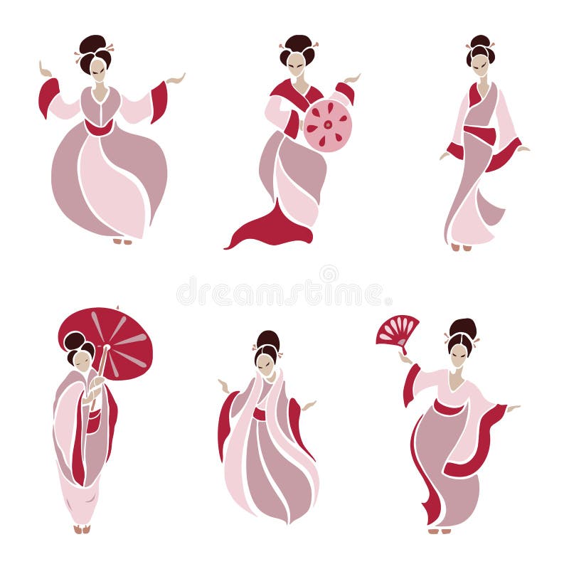 Beautiful Chinese Women stock vector. Illustration of exotic - 61921548