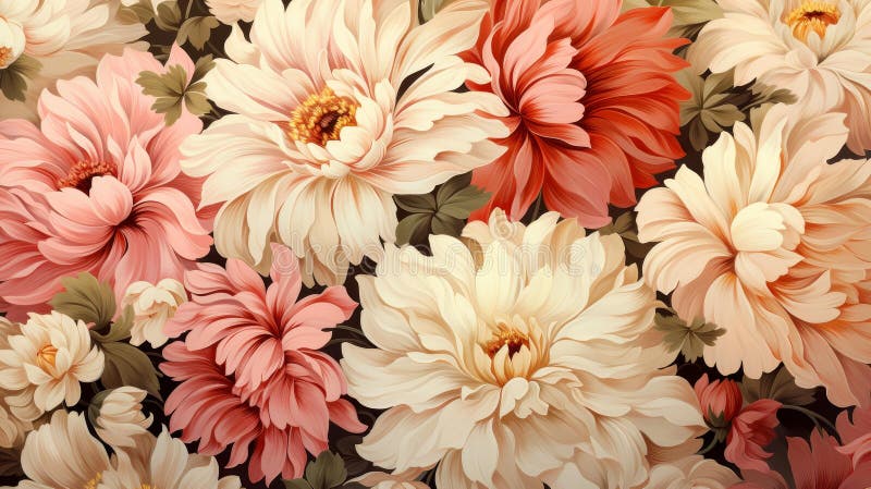 Beautiful Chintz Pattern Illustrations with Delicate Florals and Soft ...