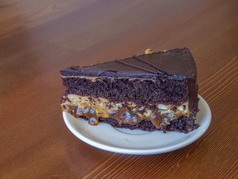 Beautiful Chocolate Cake on Plate Stock Image - Image of pastries ...