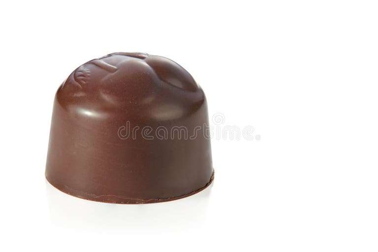 Beautiful Chocolate Candy without Wrapper Isolated on White Background ...