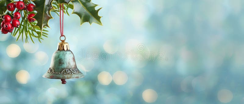 Beautiful Christmas Bell with Copy Space Stock Illustration ...