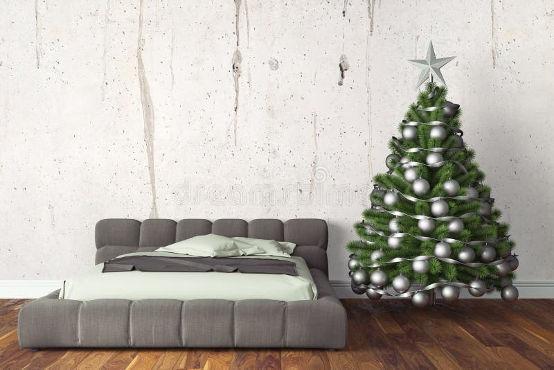 Beautiful Christmas Interior . 3D Rendering Stock Illustration ...