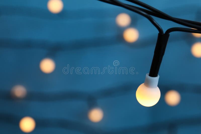 Beautiful Christmas Lights on Color Background Stock Image - Image of ...