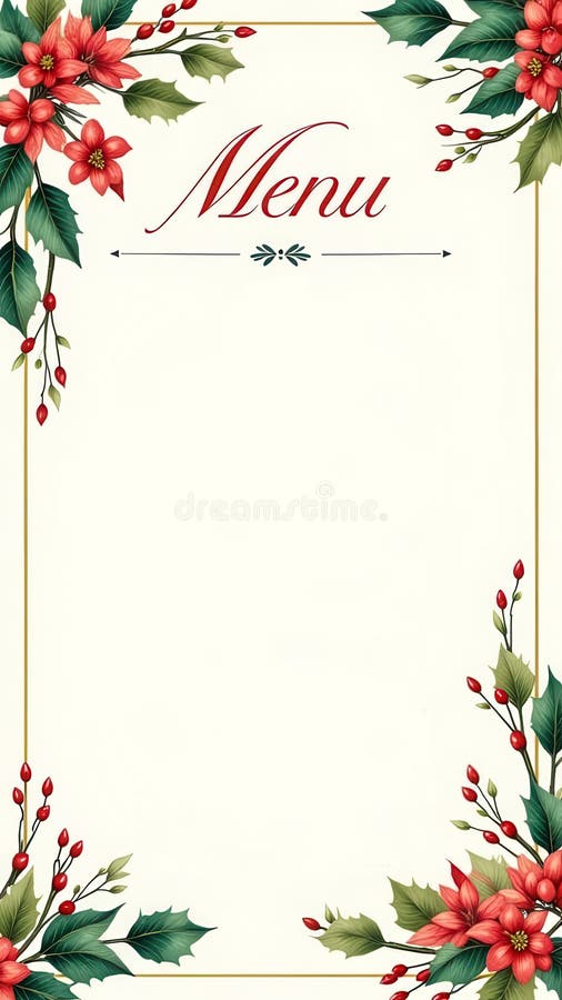 Beautiful Christmas Menu Card with Copy Space Stock Illustration ...