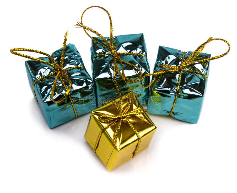 Beautiful Christmas Presents Isolated on White Background Stock Photo ...