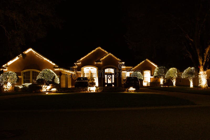 A House Displays an Array of Christmas Lights Editorial Image - Image ...