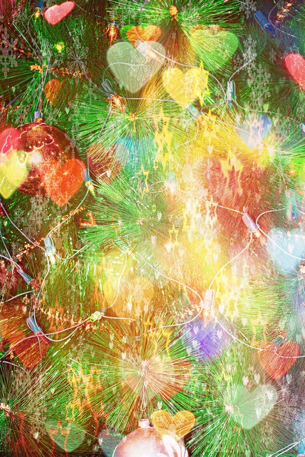 Beautiful Christmas Tree Background Stock Photo - Image of shiny, bokeh ...