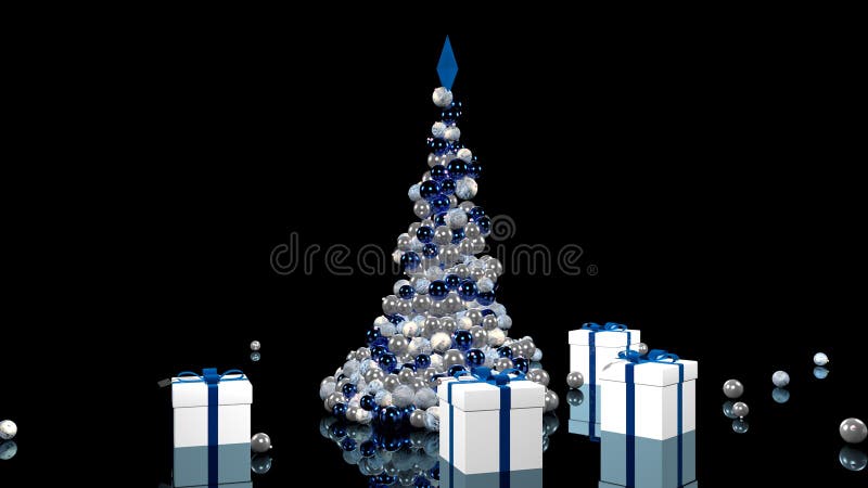 Beautiful Christmas Tree. New Year. 3D Rendering Stock Illustration ...