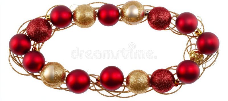 A Beautiful Christmas Wreath in a Rectangular Frame on a White ...