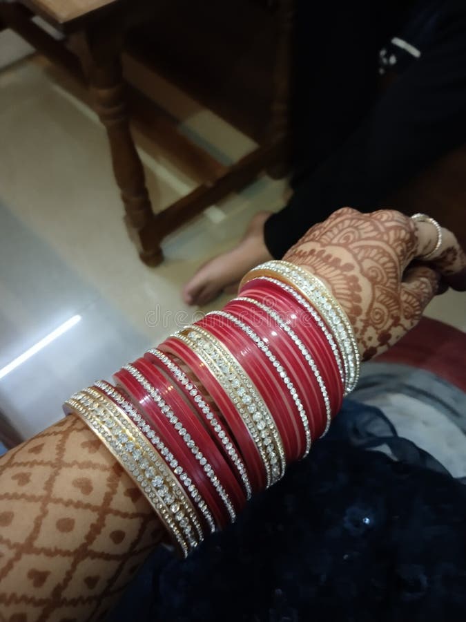 Beautiful Chuda with Mehandi Design Stock Photo - Image of beautiful ...