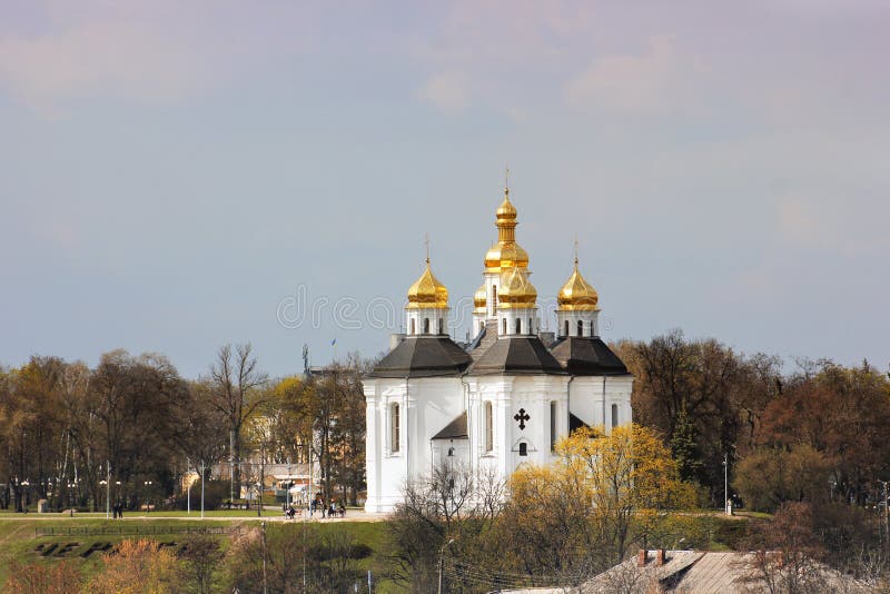 Beautiful Church in the Park. Spring Stock Photo - Image of nature ...
