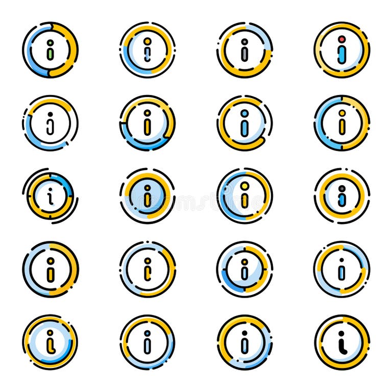 Beautiful Circle Info with Broken Line Style Bundle Stock Vector ...