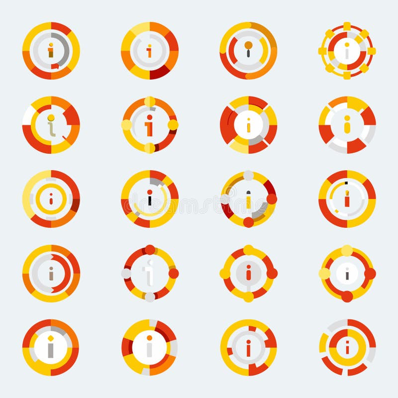 Beautiful Circle Info Icon with Colored Shape Style Bundle Stock Vector ...
