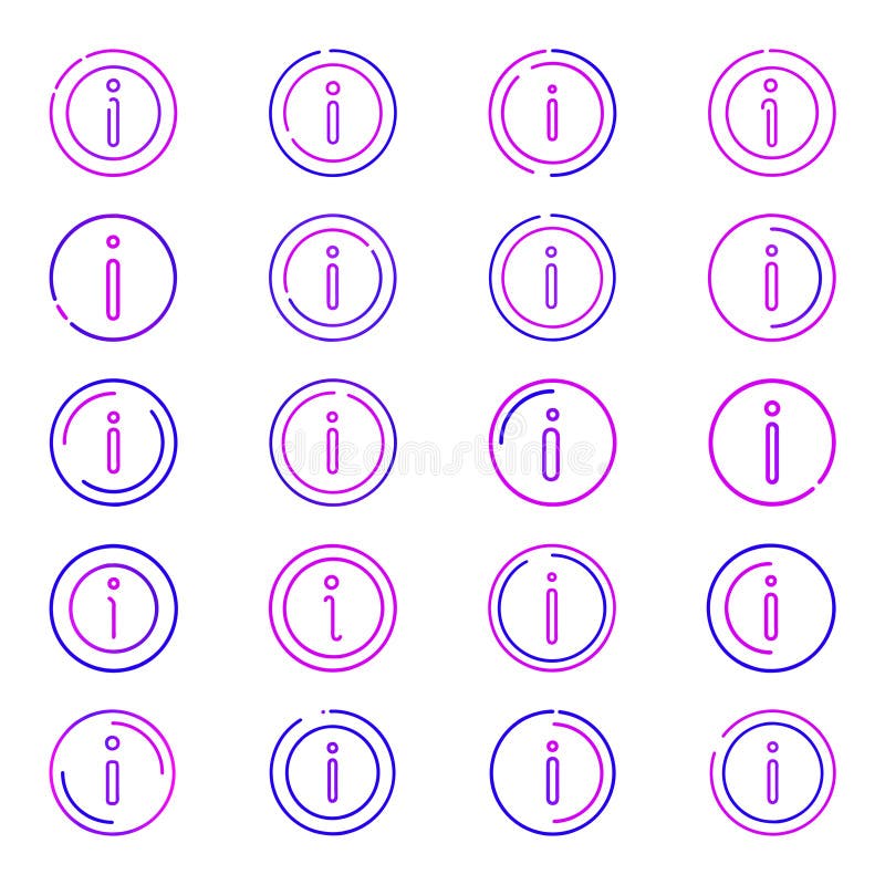 Beautiful Circle Info Icon with Gradient Outline Style Bundle Stock ...