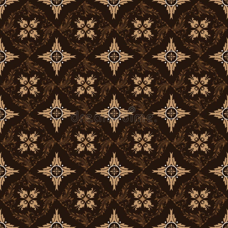 Beautiful Circle Pattern on Indonesian Batik Design with Dark Brown ...