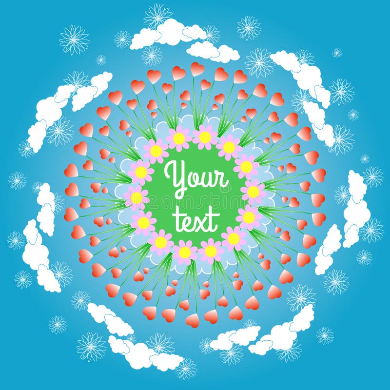 Beautiful Circular Floral Patterns Decorated Design Greeting Card with ...