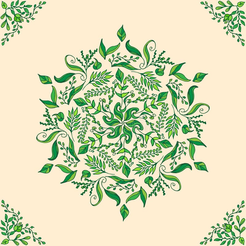 Beautiful Circular Floral Seamless Pattern. Ornamental Round Lace ...