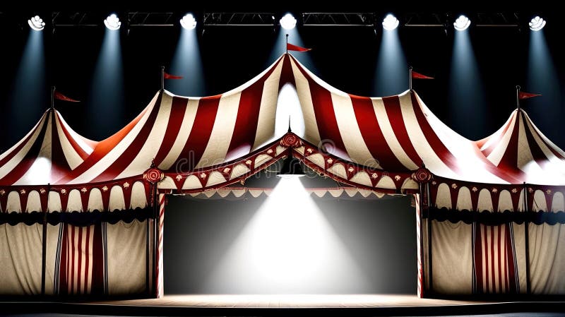 Beautiful Circus on a Black Background Stock Image - Image of show ...