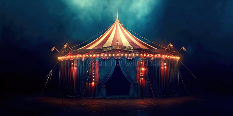 Beautiful Circus on a Black Background Stock Photo - Image of city ...
