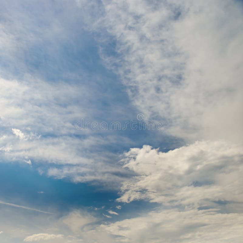 Beautiful Cirrus Clouds on a Bright Sunny Day Against the Sky Stock ...