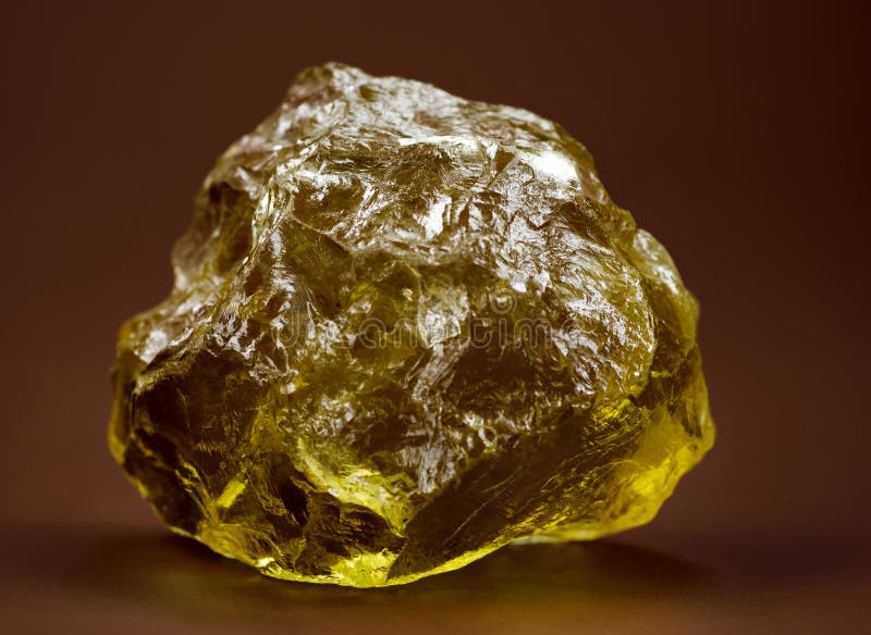 Beautiful Citrin Sample on a Brown Background Stock Image - Image of ...