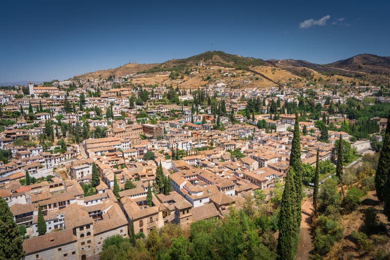 Beautiful City of Grenada Viewed from Alhambra Castle Stock Image ...