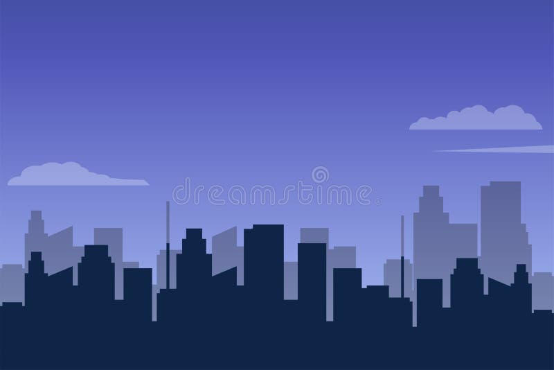 Beautiful City Landscape Vector with Blue Color Stock Vector ...