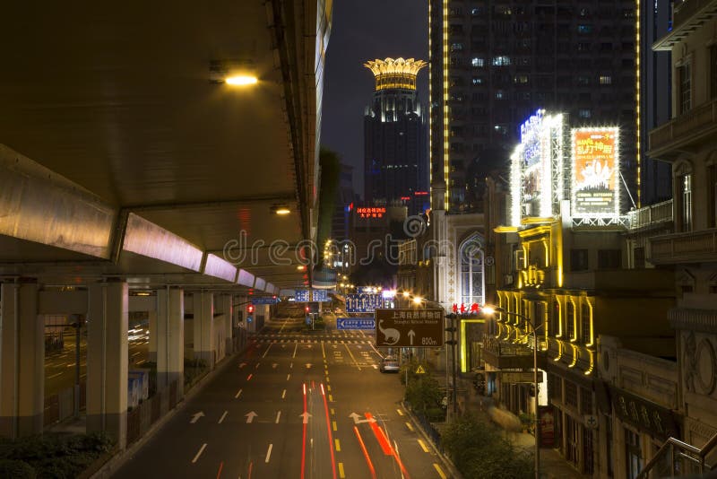 Beautiful City Shanghai Night Editorial Image - Image of tower, street ...