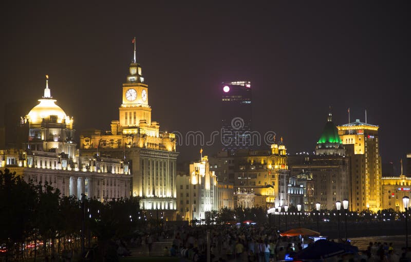 Beautiful City Shanghai at Night Editorial Stock Photo - Image of asia ...