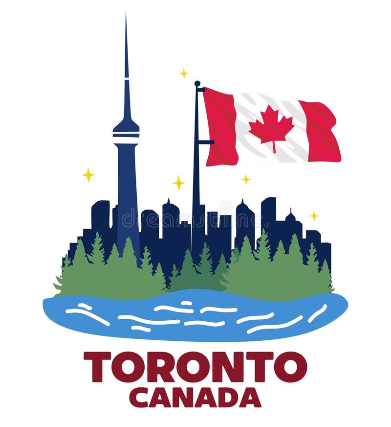 Beautiful City View of Toronto Canada Stock Vector - Illustration of ...