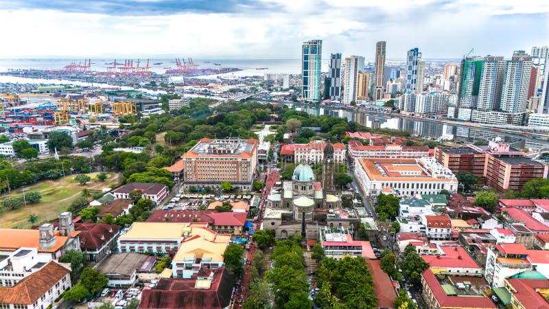 Beautiful Cityscape of Manila, Philippines Taken by Drone Stock Photo ...