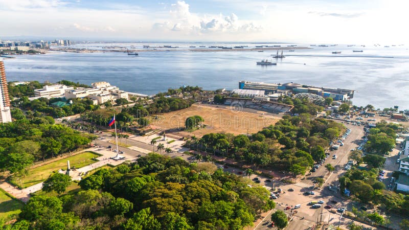 Beautiful Cityscape of Manila, Philippines Taken by Drone Stock Photo ...