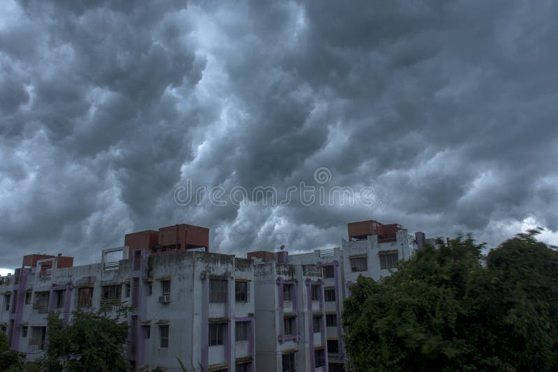 Beautiful Cityscape of Monsoon Sky Full of Clouds Stock Image - Image ...