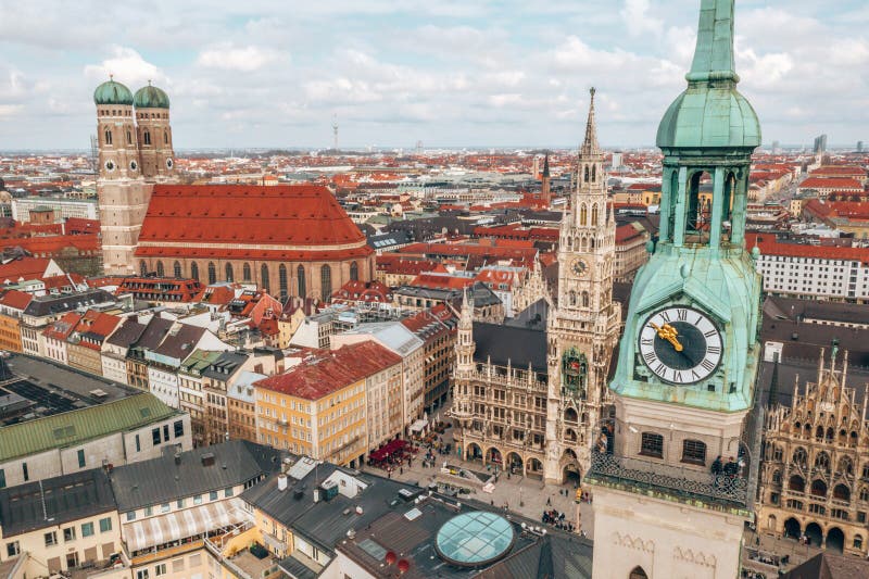 Beautiful Cityscape of Munich, Germany on Background of Clouds Stock ...