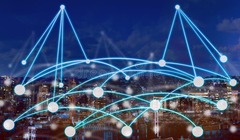 Cityscape and Network Connection Lines Stock Image - Image of building ... Cityscape and Network Connection Lines Stock Image - Image of building ...