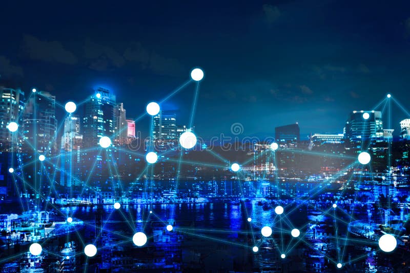 Cityscape and Network Connection Lines Stock Photo - Image of ... Cityscape and Network Connection Lines Stock Photo - Image of ...
