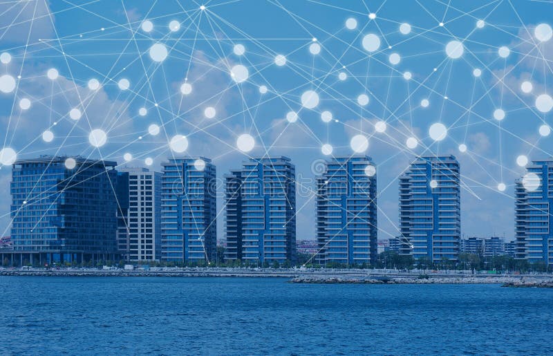 Cityscape and Network Connection Lines. Cloud Technology Stock Image ... Cityscape and Network Connection Lines. Cloud Technology Stock Image ...