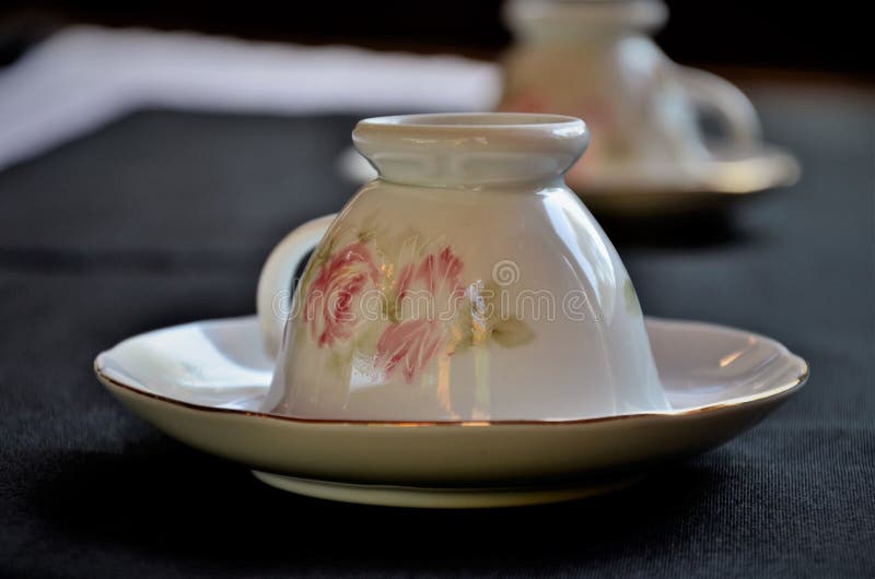 Beautiful Classic Cup with Flower Design Stock Image - Image of ...