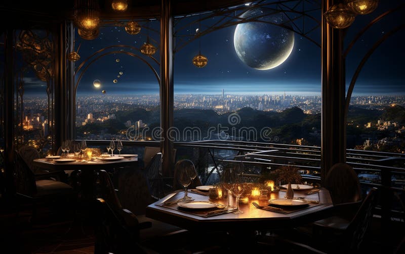 Beautiful Classic Fine Dining Restaurant "generative Ai Stock ...