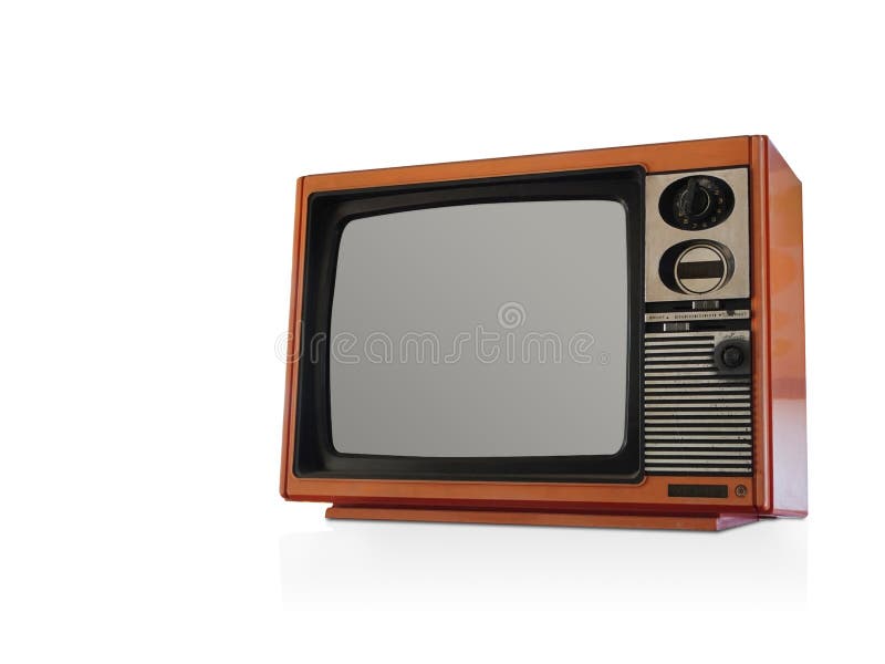 Beautiful Classic Vintage Retro Old Orange Television on White ...