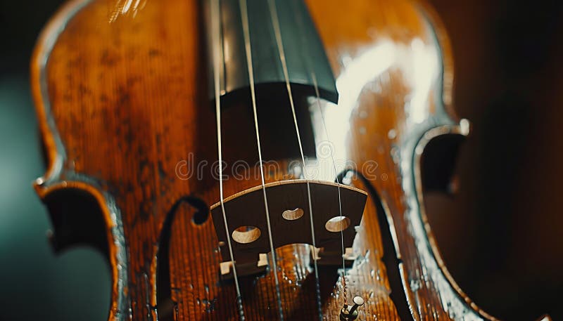 Beautiful Classic Violin, Closeup View. Musical Instruments Stock ...