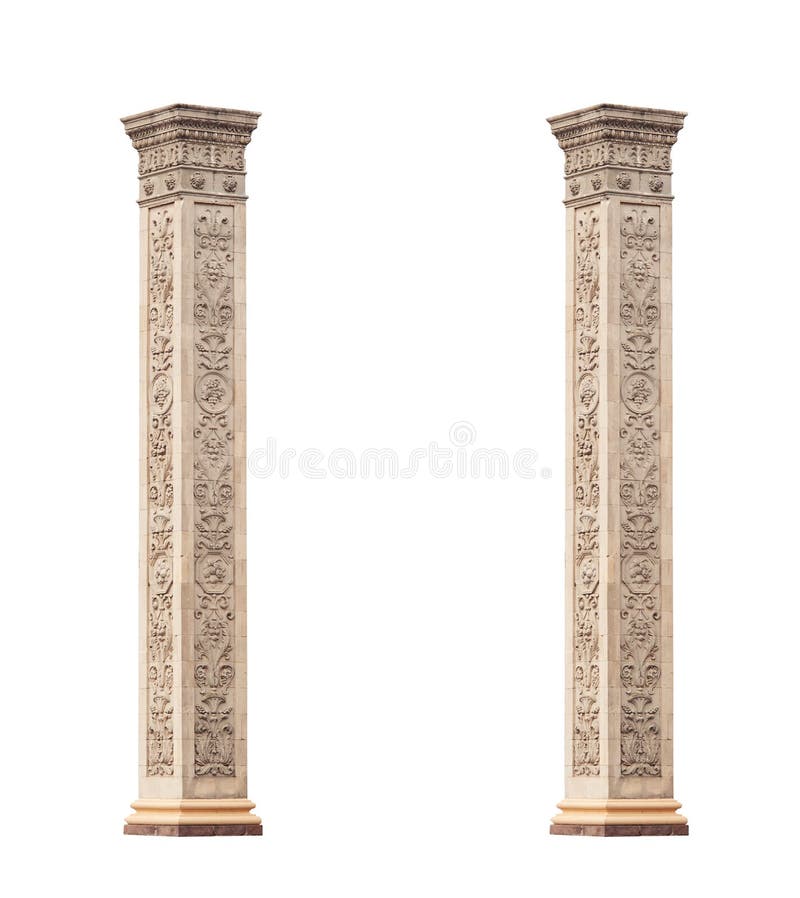 Beautiful Columns Of The Capital On The Facade Of The Historic Building ...