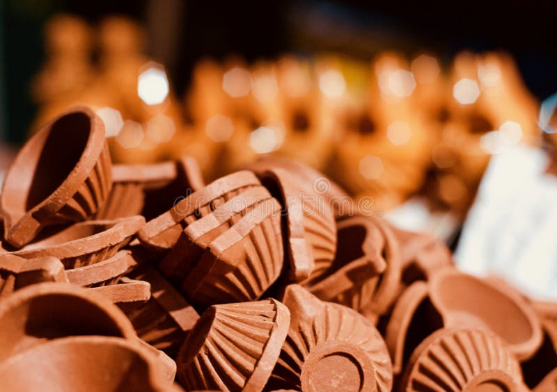 Beautiful Clay Made Pottery Objects in a Stack Unique Photo Stock Photo ...