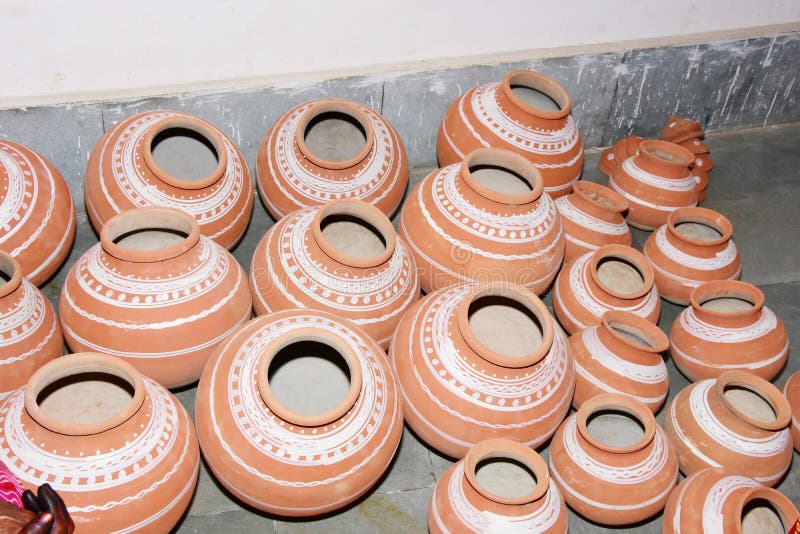 Beautiful Clay Pots Brown Color Stock Photo - Image of wheel, clay ...