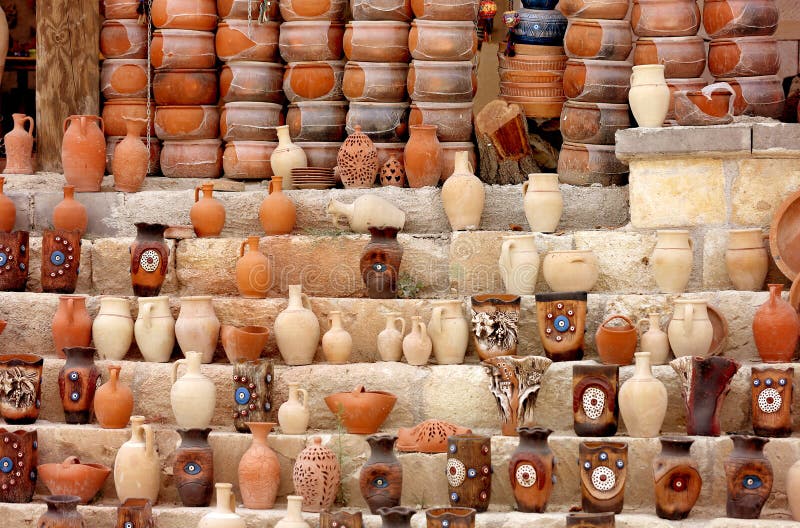 Beautiful clay pots stock image. Image of pattern, clay - 63128391