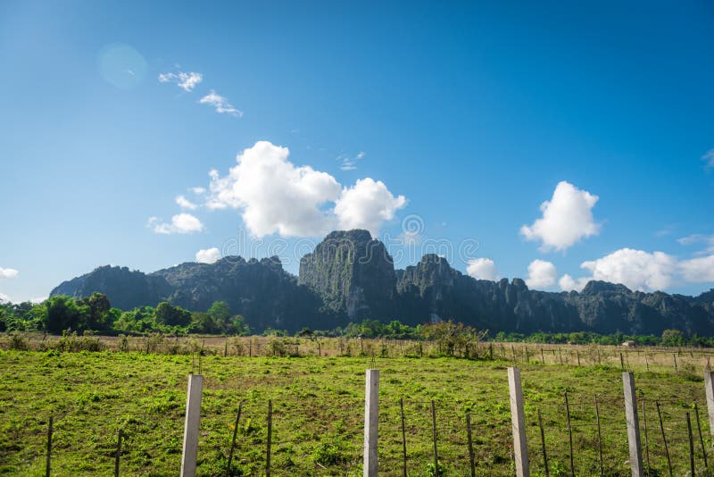 Beautiful Clean Big Mountain View and Land with Clear Blue Sky Stock ...