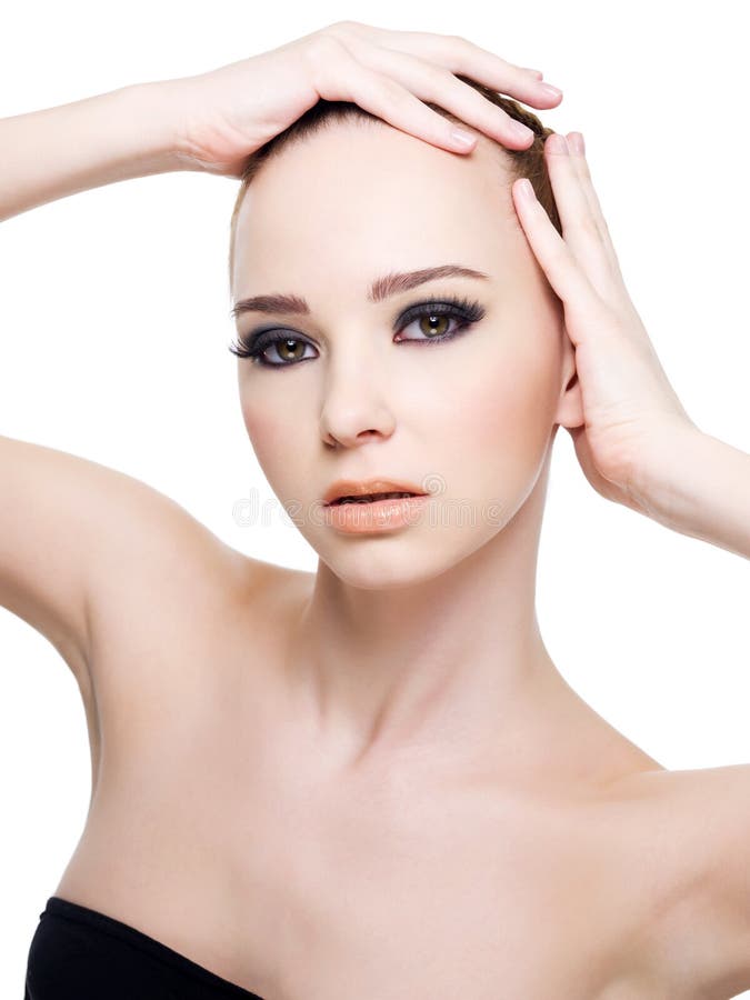 Beautiful clean woman face stock photo. Image of looking - 13774536