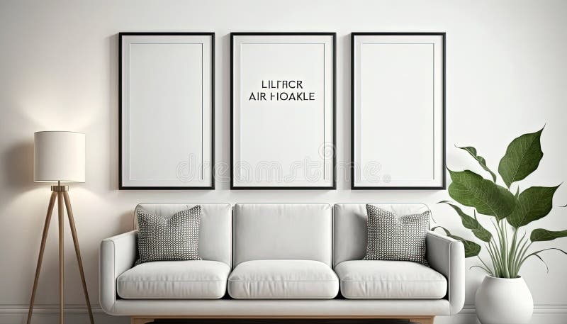 Beautiful Clean Interior with Small Decorations, Plants and Mock Frames ...