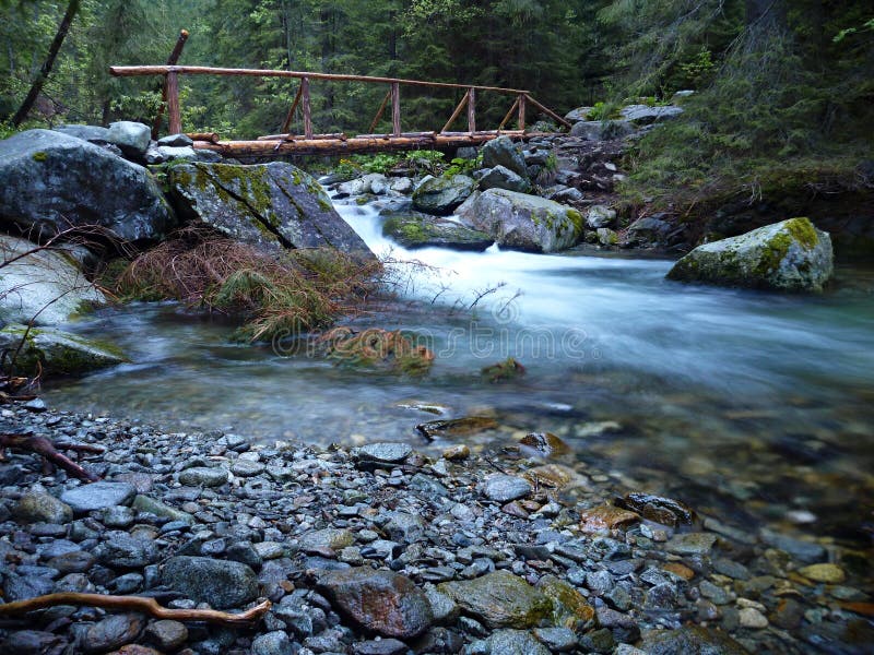 Beautiful Clean Mountain Creek Flowing Over Rocks Stock Image - Image ...