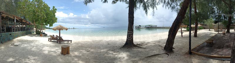 Beautiful Clean White Sand Beach Stock Photo - Image of shore, horizon ...